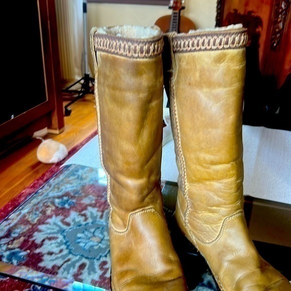 UGG | Shoes | Ugg Braided Size 8 Kneehigh Riding Boots Sheepskin ...